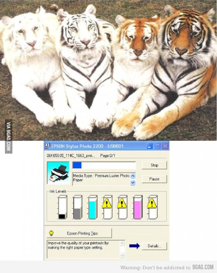 Warning! Ink is running out of your printer.... [Fixed] - 9GAG