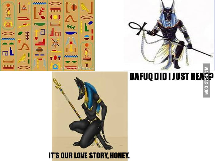 Oh, Anubis, y u no know Anput's love Story. - 9GAG