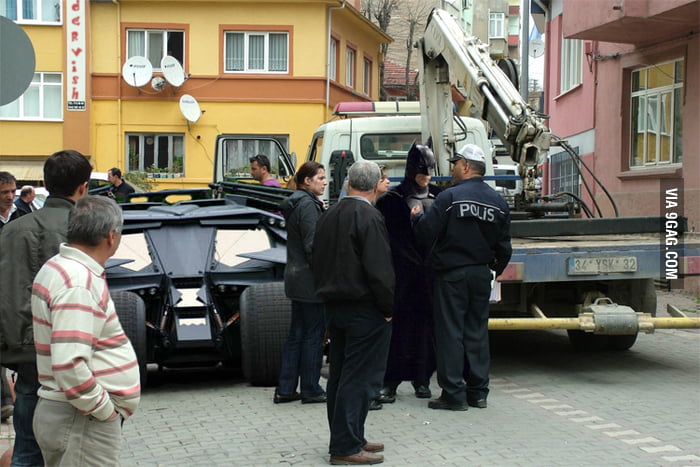 Just Batman helping out Turkish Law Enforcement - 9GAG