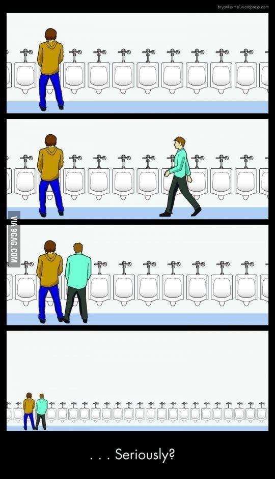 Awkward urinal - 9GAG