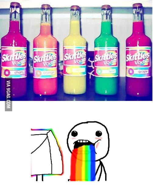 Puking rainbows... Literally. - 9GAG