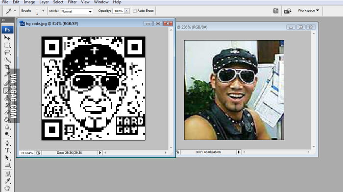 ASCII art is too mainstream, so I did QR code for Hardo Ghey - 9GAG
