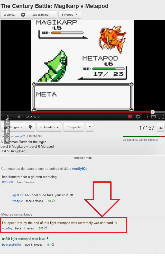 Metapod vs Magikarp... youtube comment win - 9GAG
