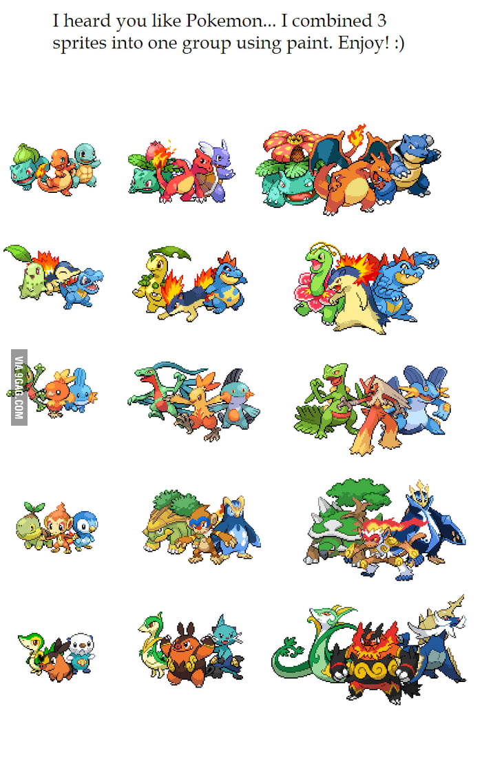 POKEMON STARTERS (sprite) - 9GAG