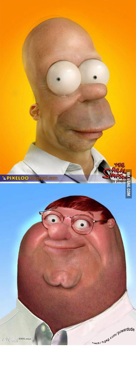 The Real Homer Simpson & Peter Griffin - 9GAG