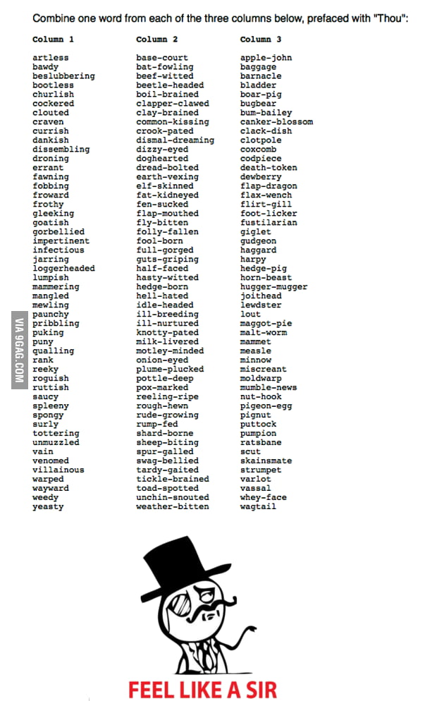 Insults Like A Sir 9GAG