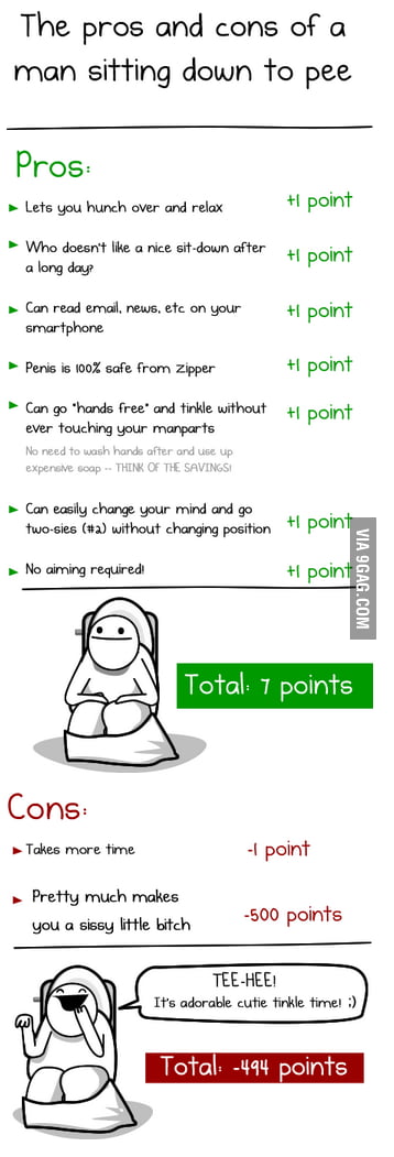 Peeing & Sitting - 9GAG