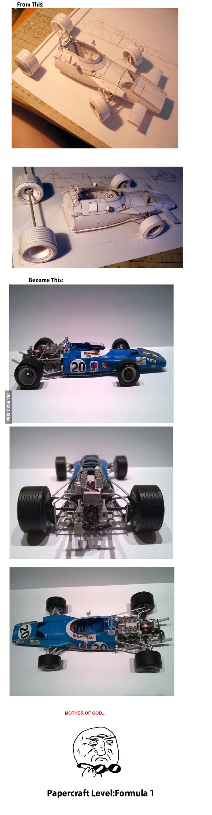 Papercraft level:formula 1 - 9GAG