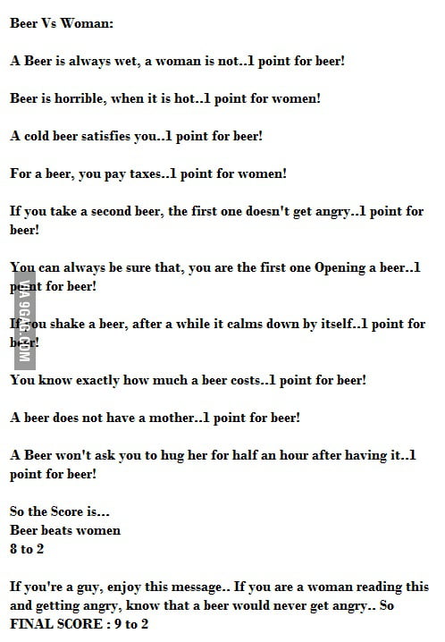 Beer vs Women - 9GAG