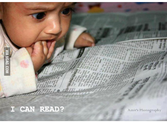 She can read?! - 9GAG