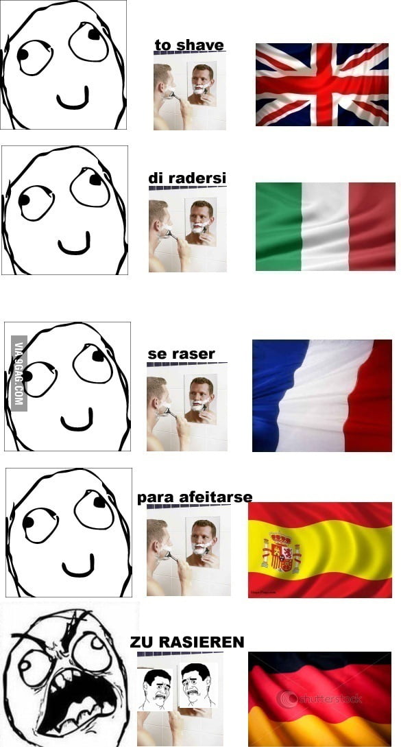 Language differences (wanna shave?) - 9GAG