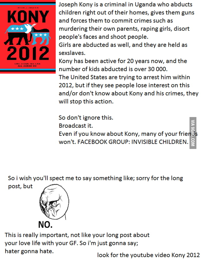 KONY 2012- FB: INVISIBLE CHILDREN - 9GAG