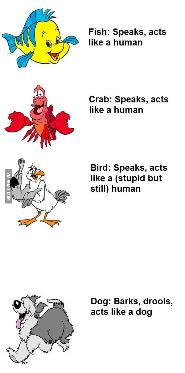 The Little Mermaid: animals logic - 9GAG