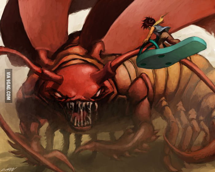 Cockroach vs Slippers... Battle of the centuries - 9GAG