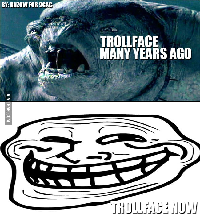 Trollface against time - 9GAG