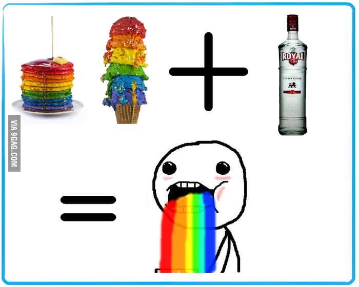Easiest way to rainbow puke! - 9GAG