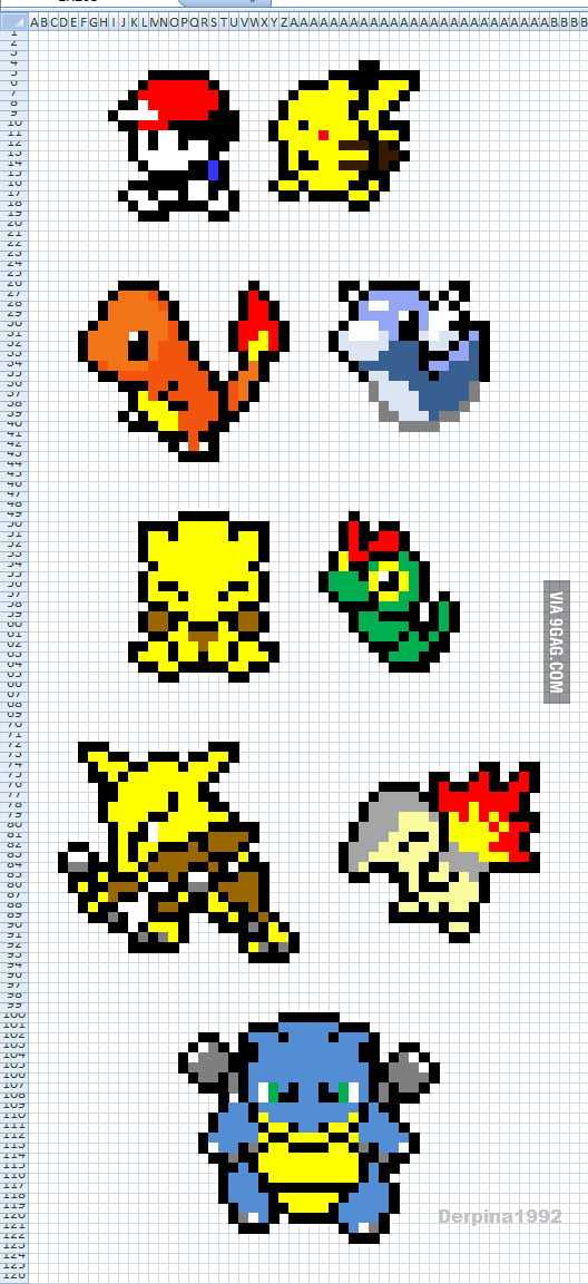 My Pokémon Excel Art - 9GAG