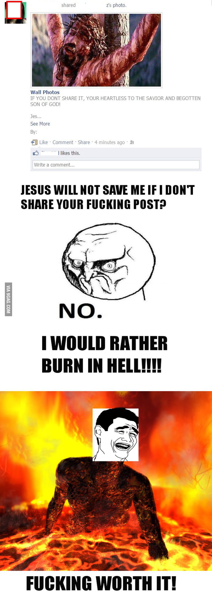 Burn in HELL! - 9GAG