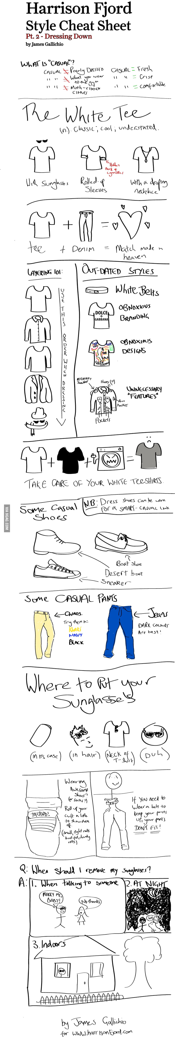 Style Cheat Sheet for Dressing Up - 9GAG
