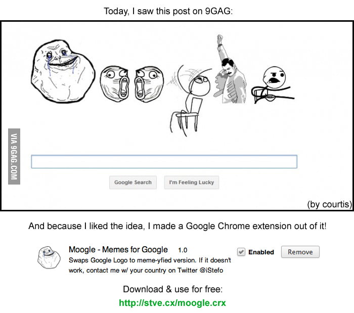 Moogle - Memes for Google (stve.cx/moogle.crx) - 9GAG