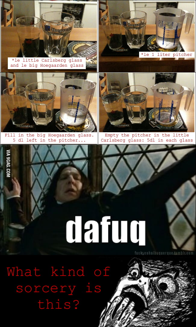 Big glass... small glass... both 5 dl? Dafuq??! - 9GAG