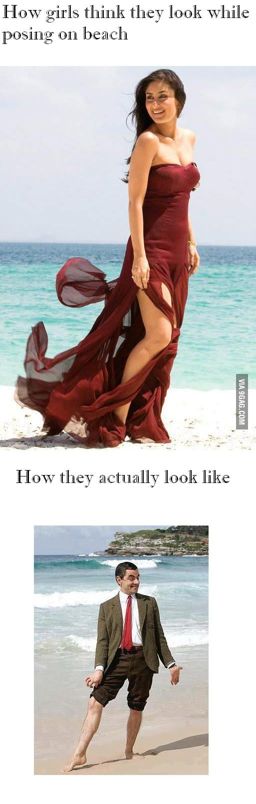 Posing on beach - 9GAG