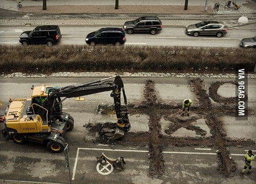 Just some construction workers having fun. - 9GAG