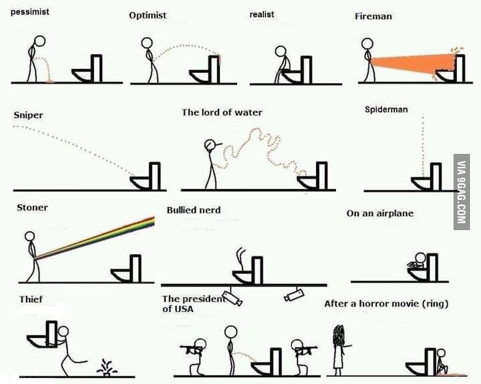 Peeing style - 9GAG