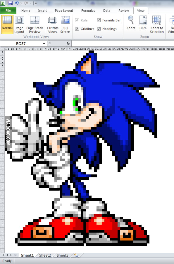 Sonic on Excel! - 9GAG