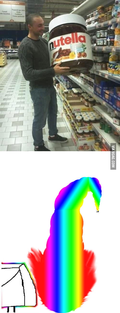 Nutella lvl: rainbow puke explotion - 9GAG