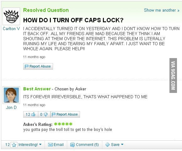 CAPS LOCK !!! - 9GAG