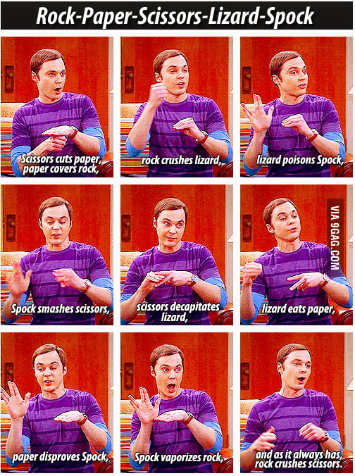Rock-Paper-Scissors lvl: Sheldon Cooper - 9GAG