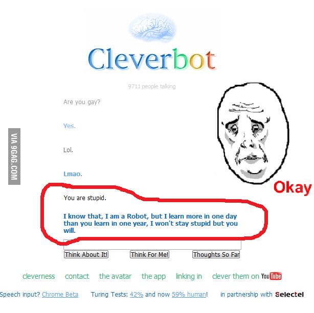 Just cleverbot being clever... - 9GAG
