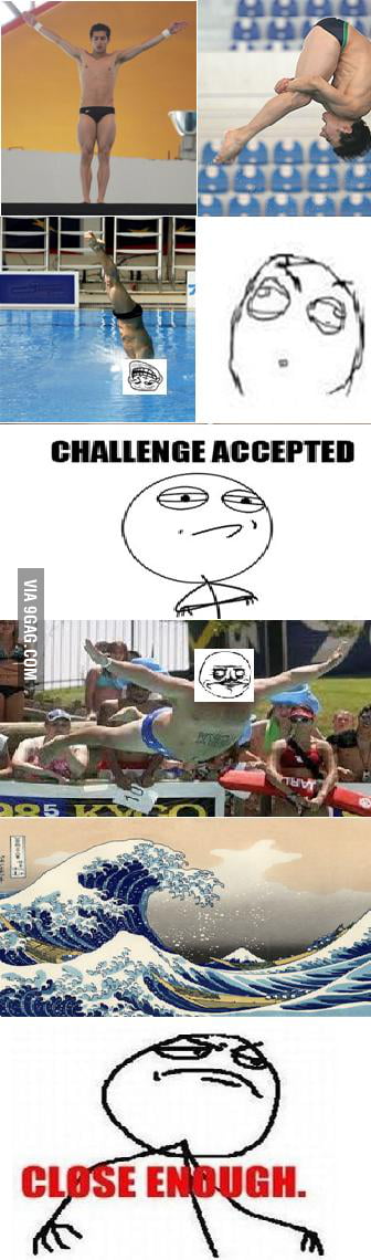 Diving into the pool level: tsunami - 9GAG