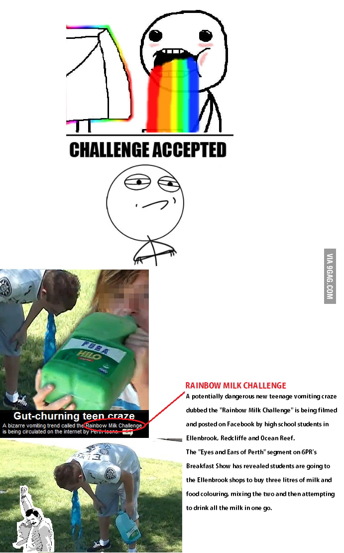 Rainbow Milk Challenge - 9GAG