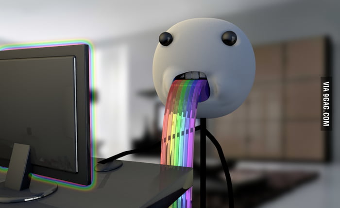 3D puke Rainbows - 9GAG