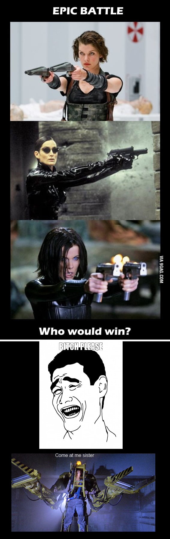 Ripley Wins: Alice vs Trinity vs Selene - 9GAG