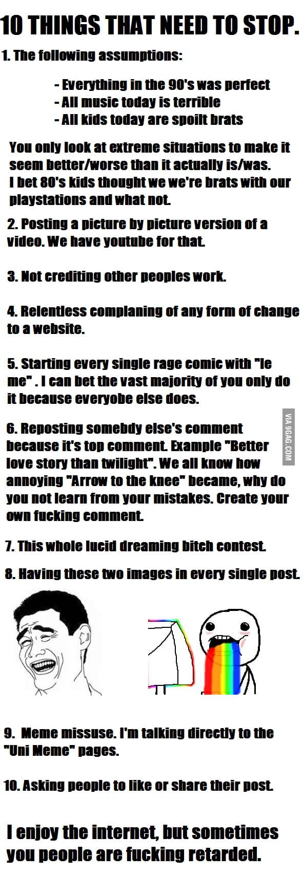Stuff that needs to stop - 9GAG