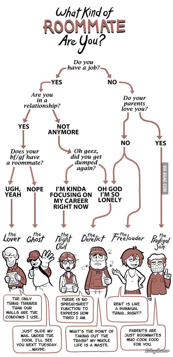 Roommate Flowchart - 9GAG