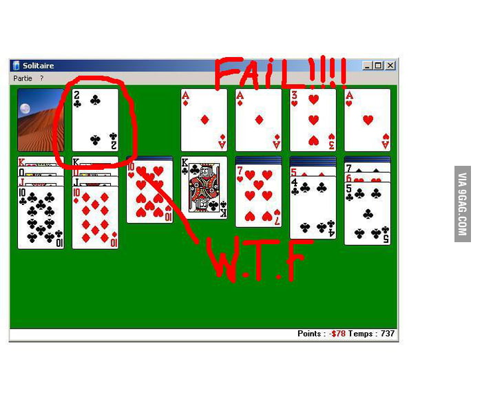 Solitaire Fail. - 9GAG