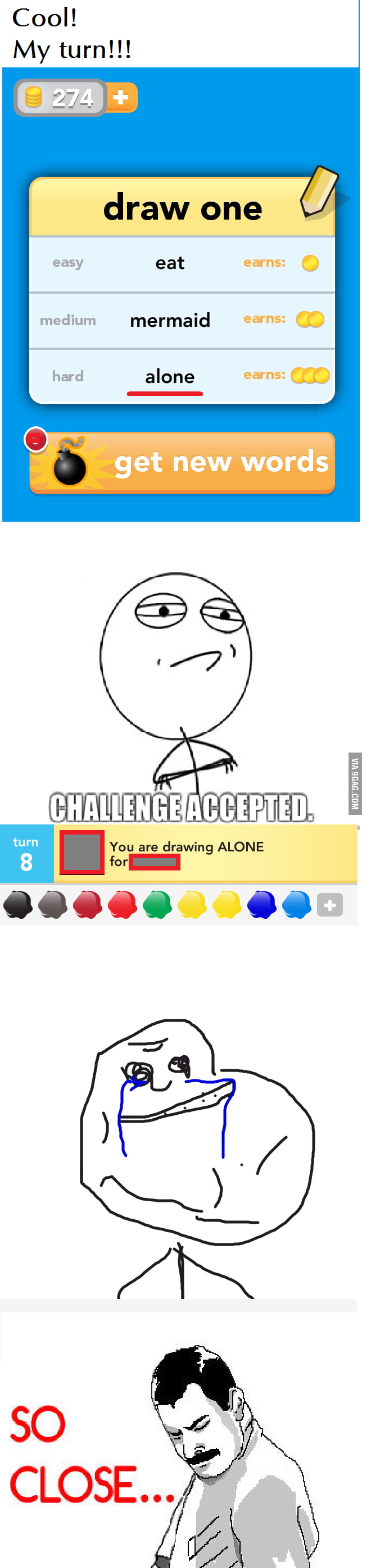 Forever alone LVL: Draw something - 9GAG