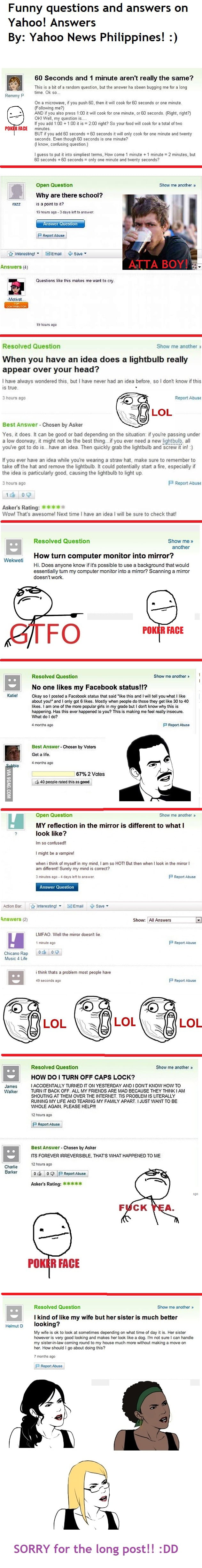 Funny questions and answers on Yahoo! Answers!!!! - 9GAG