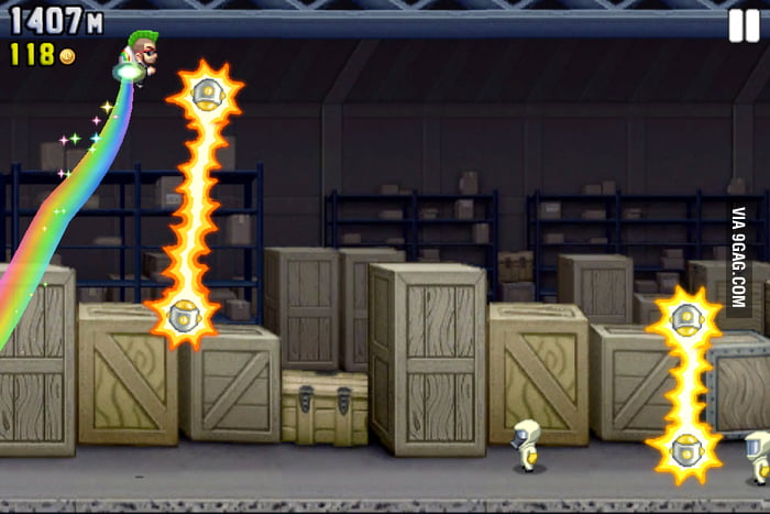 Rainbow lvl: Jetpack Joyride - 9GAG
