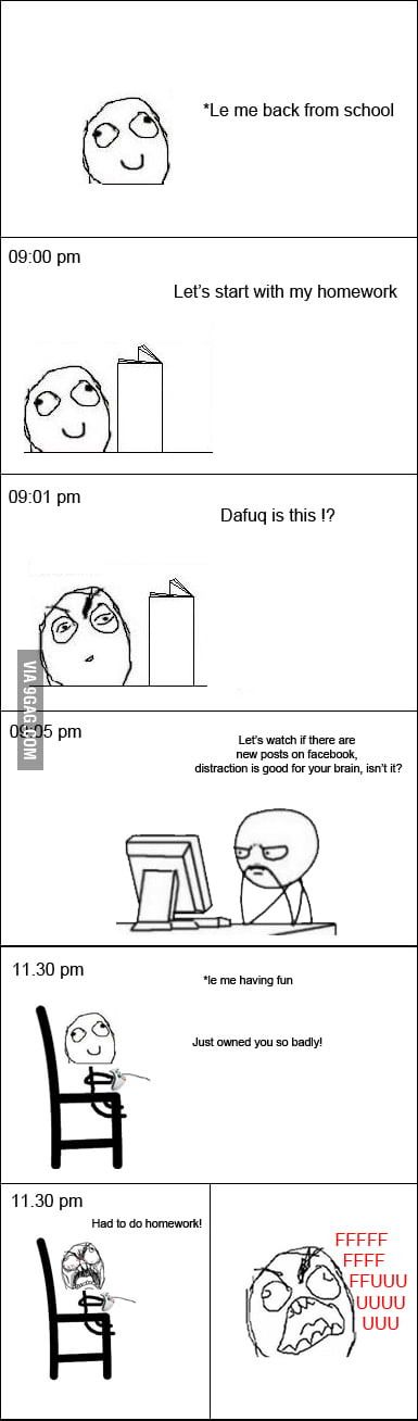 The Way I (try to) do my homework - 9GAG
