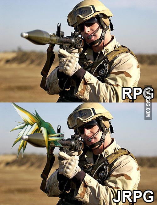 Difference between an RPG and a JRPG - 9GAG