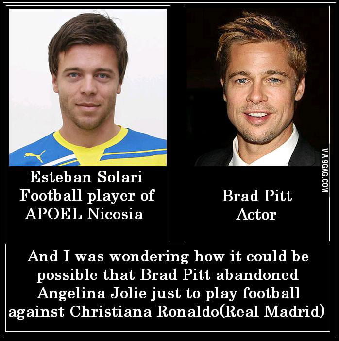 Brad Pitt vs Christiano Ronaldo... Wait, what??? - 9GAG