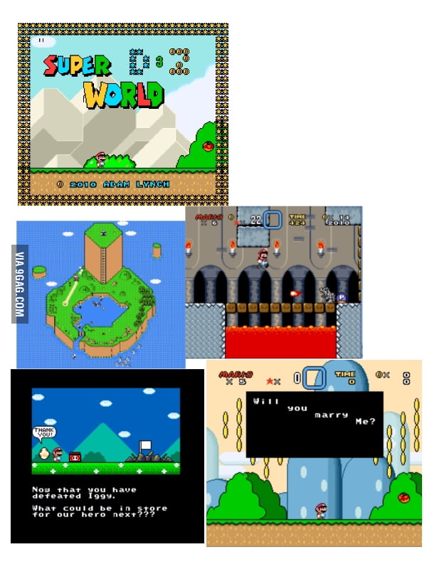 Custom Super Mario World game used to propose - 9GAG