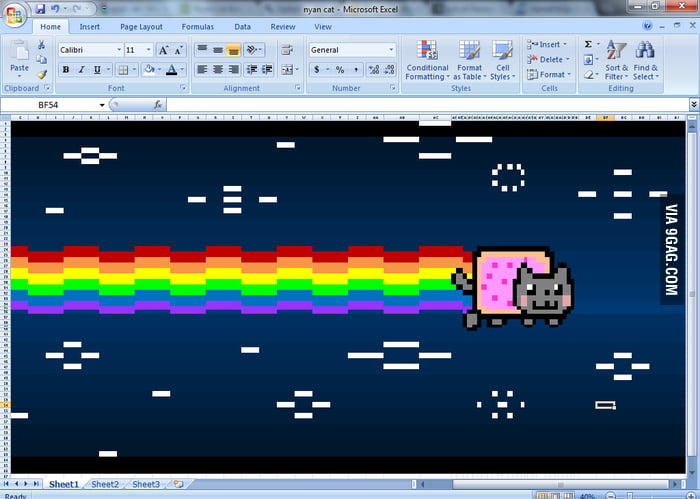 Meet nyan cat excel! - 9GAG