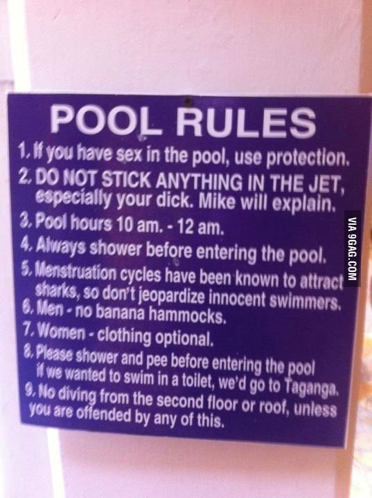 Just normal pool rules.. - 9GAG
