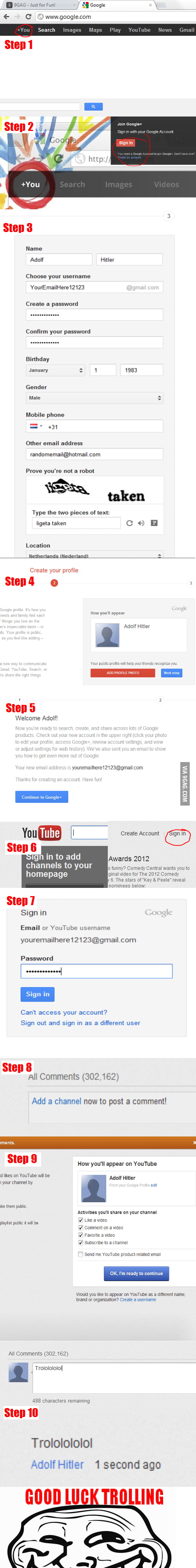 Troll Username In 10 Steps - 9GAG